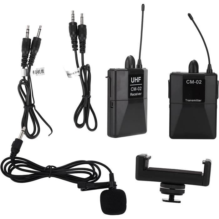 Micro-cravate sans fil UHF 16 canaux, Micro-cravate à transmission sans ...