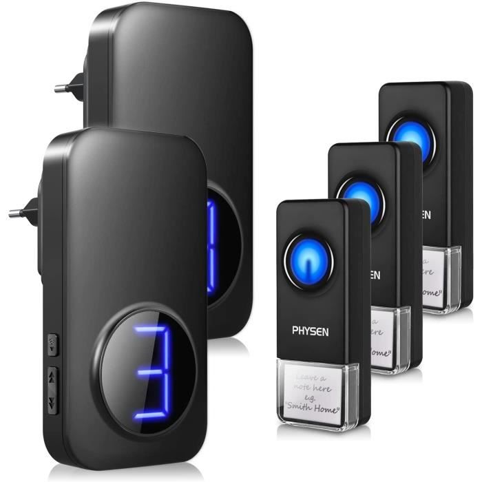 Sonnette, Ensemble de Sonnette sans Fil Portable étanche, Ensemble de ...