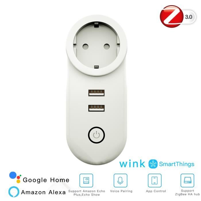 Prise électrique - Moes - ZigBee 3.0 - 2 interfaces USB - Commande ...
