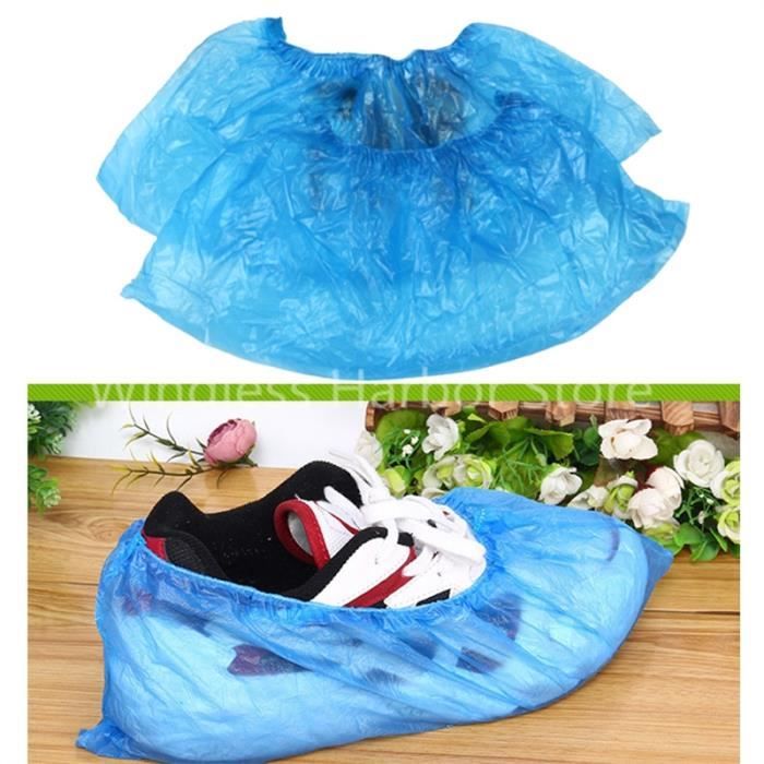Chaussures,Pack de couvre bottes en plastique jetables, couvre ...