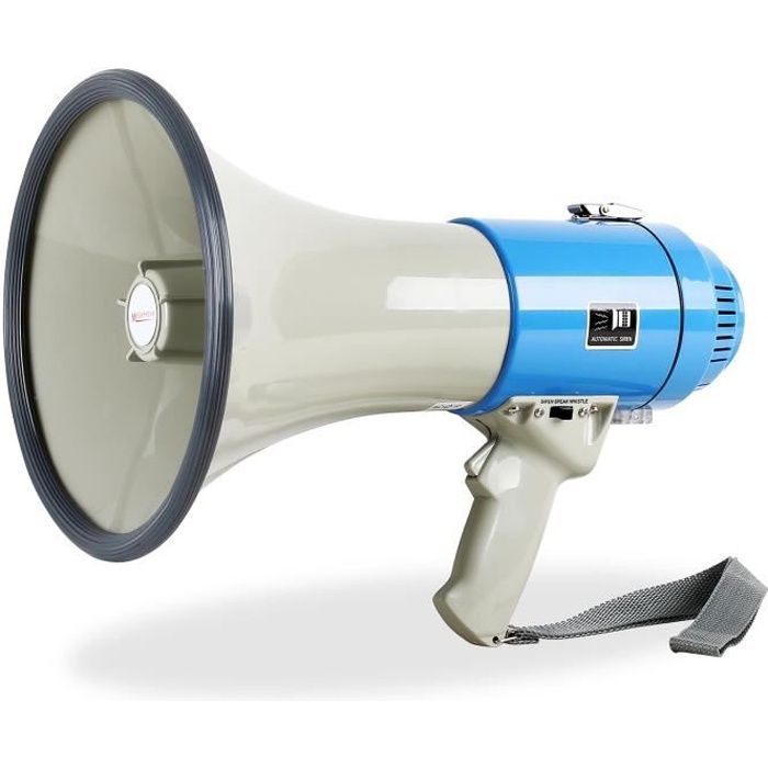 Mégaphone professionnel auna MEG1-HY 60W avec portée de 1000m et ...