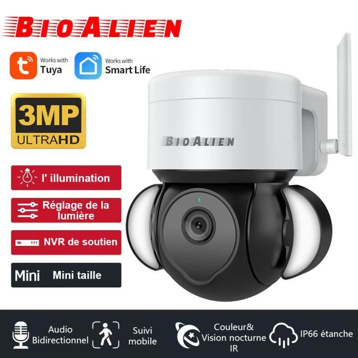 Caméra de Surveillance BIOALIEN 3MP WiFi Caméra IP Suivi Automatique ...