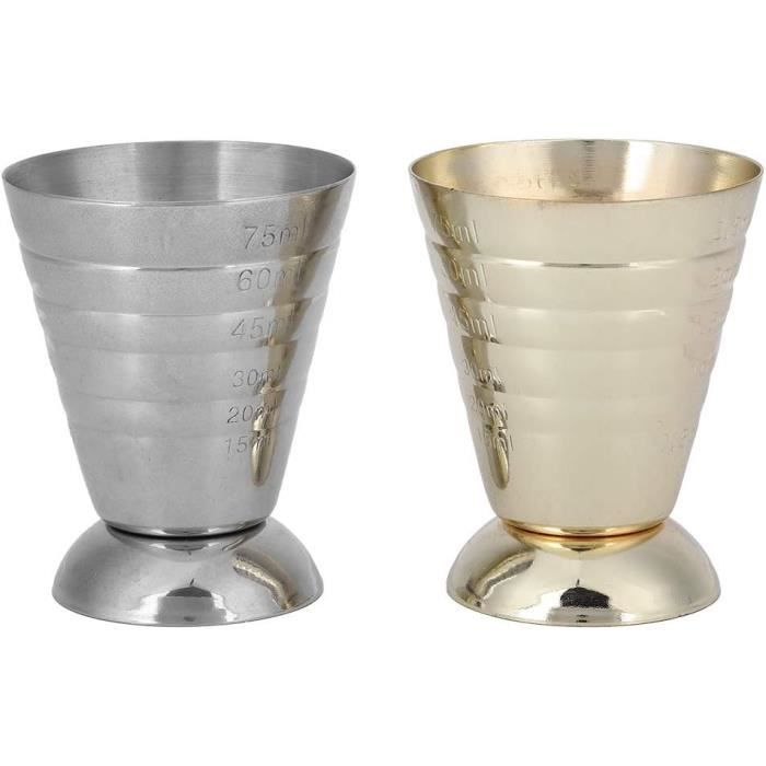 2Pcs Doseur Alcool,Doseur Cocktail,Verre Doseur Cocktail, Jiggers À ...
