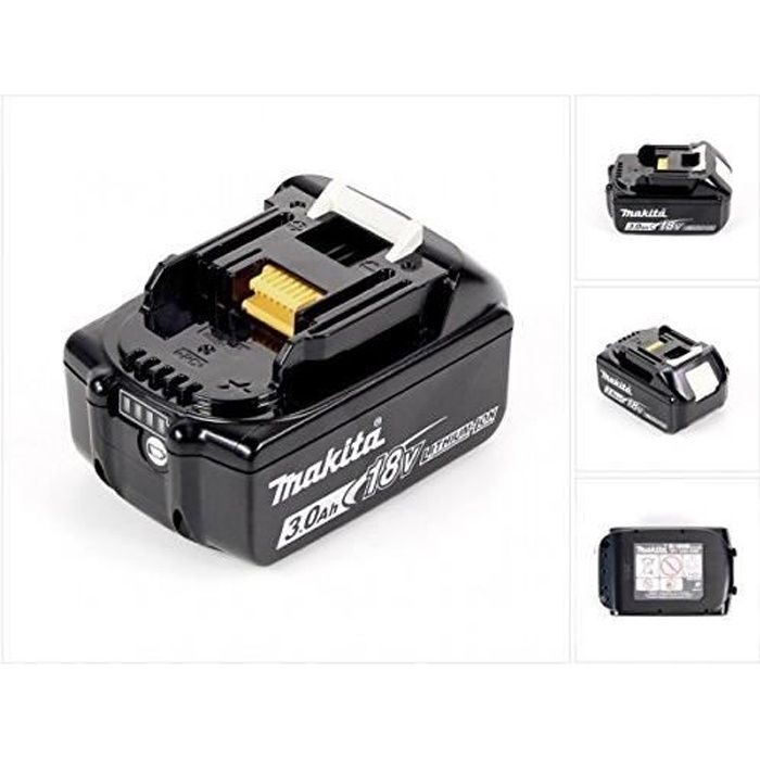 Batterie MAKITA BL1830-B 18V 3Ah Li-ION avec indicateur de charge - Noir - Cdiscount Bricolage
