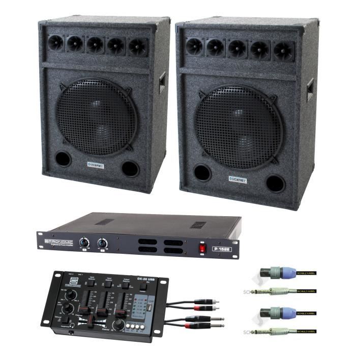 Pronomic DJ Party Set II set complet 2x enceinte festival 15,1x Mixer ...