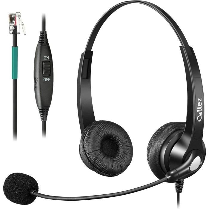 Casque Téléphone Fixe Rj9 Avec Micro Anti-Bruit, Oreillette ...