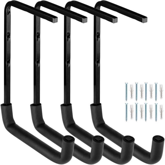 Locawaya Lot de 4 crochets de rangement robustes pour garage, crochets ...