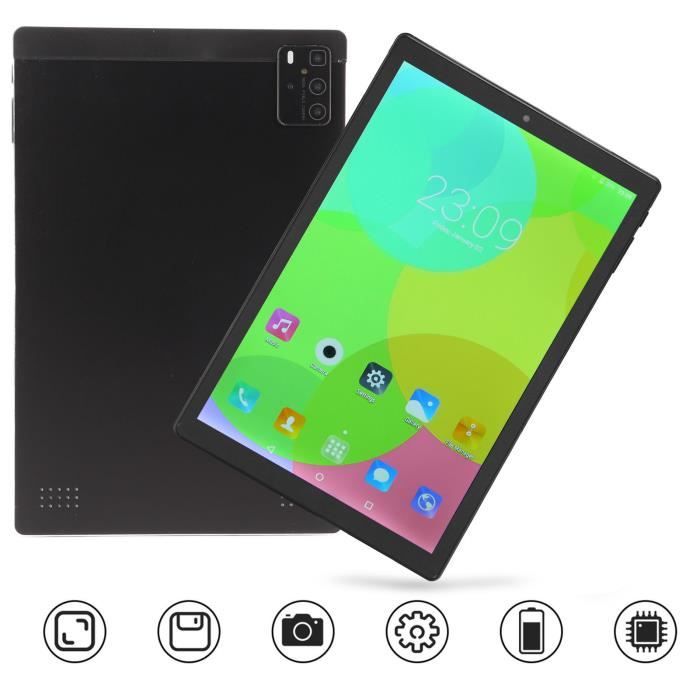 Tablette noire Tablette 10,1 Pouces, 6 Go de 128 Go de ROM 2,4 G 5G ...