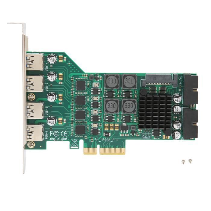 Carte d'extension PCIe vers USB 3.0 - TMISHION - 4 canaux ...