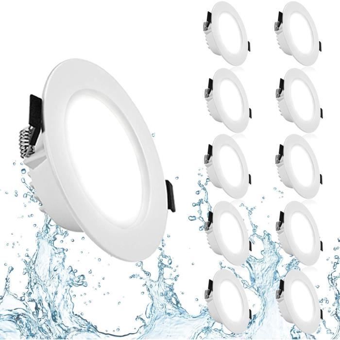 Spot Led Encastrable Extra Plat 10 X 7w Spot Led Salle De Bain Ip44