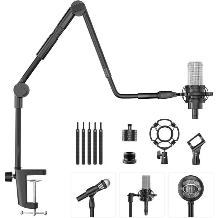 Support De Microphone 94Cm, Bras Micro Réglable En Col De Cygne, Perche ...