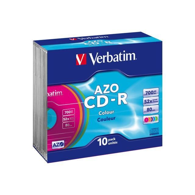 Verbatim AZO Colours - 10 x CD-R - 700 Mo ( 80 mi… - Cdiscount Informatique