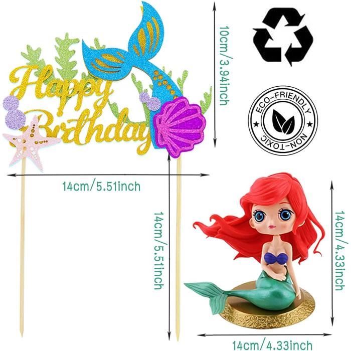 Decoration Gateau Sirene,Cake Topper Sirène,Gâteau Topper Scintillants ...