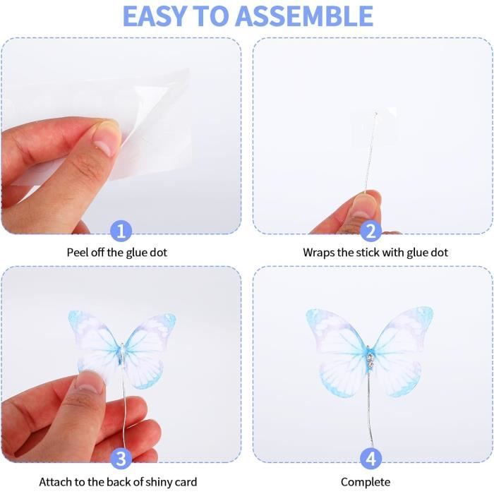 24 Pcs Papillon Décoration De Gâteau 3D Papillon Gâteau Topper Avec ...