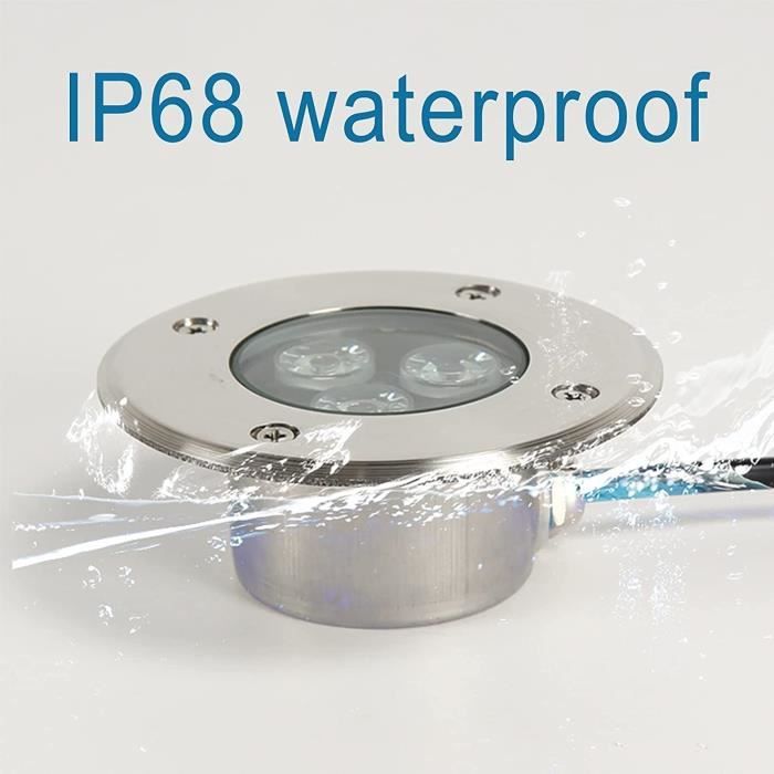 Spot LED Exterieur Encastrable,IP68 Très Mince Spots LED Encastrables Au Sol Corps en Acier ...