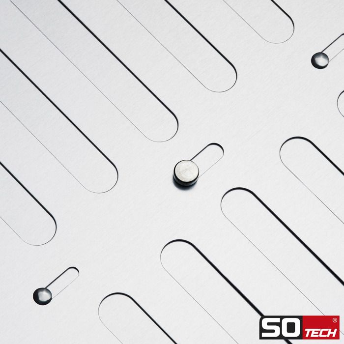 SOTECH Grille d'aération en aluminium (260 x 240 mm, fente ovale) Tôle ...