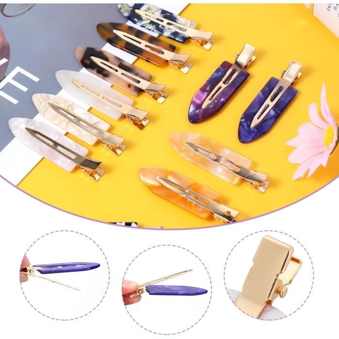 12 Pièces Pinces A Cheveux Sans Couture Mode Résine Pinces À Cheveux ...