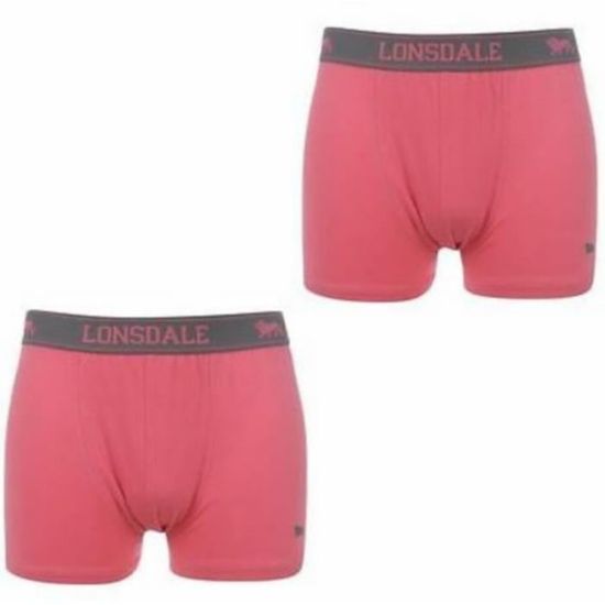Coffret Cadeau de 2 Boxers Rose Lonsdale Homme Rose - Cdiscount Prêt-à ...