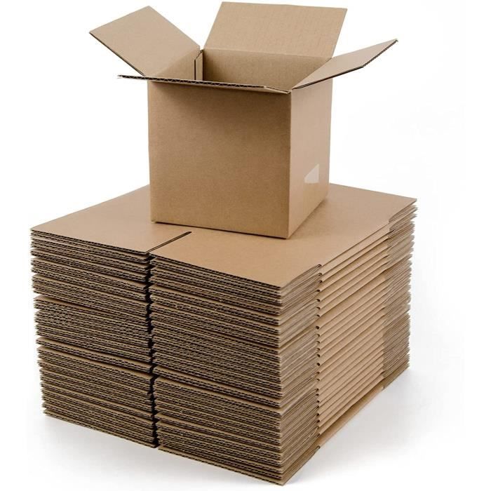 Lot de 25 boîtes d'expédition en carton ondulé 12,7 x 12,7 x 12,7 cm ...