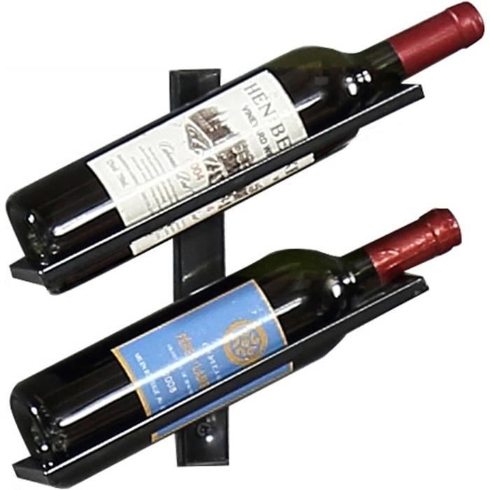 Support Mural Pour Le Vin, Porte-Bouteille Mural, Présentoir Noir Pour ...