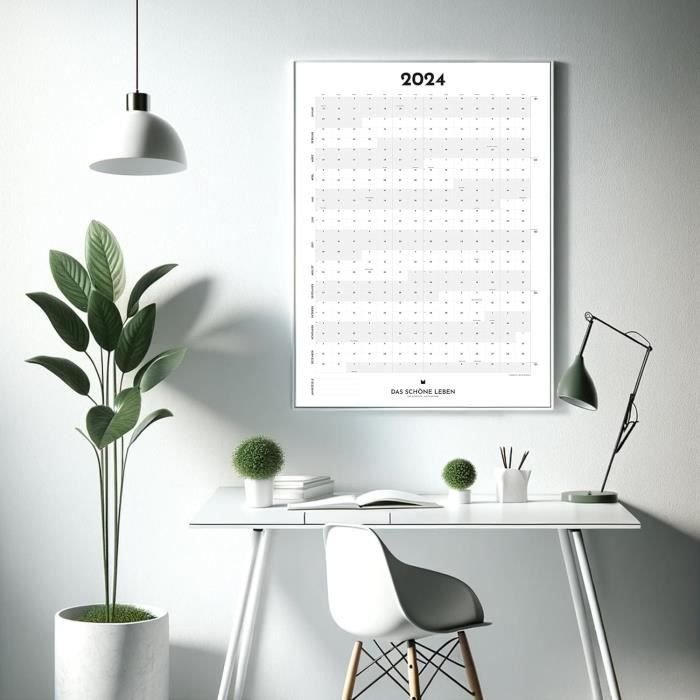 Calendrier mural 2024 - Grand calendrier mural - Planificateur annuel ...