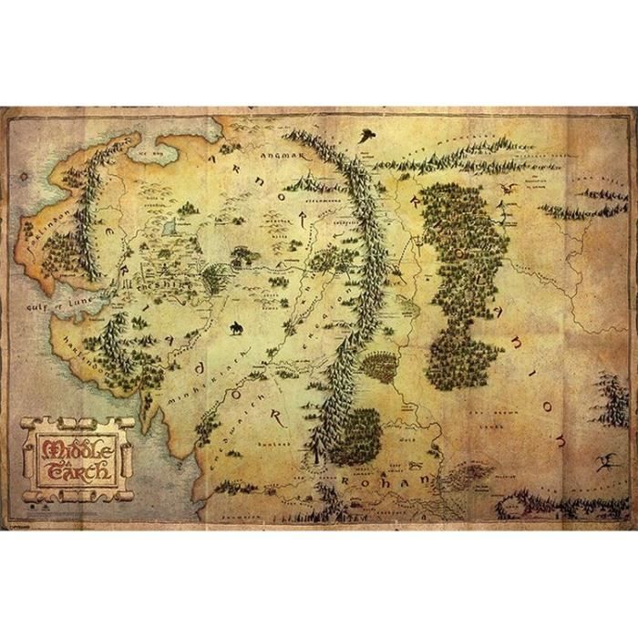 The Hobbit - Bilbo - Journey Map - 61x91,5cm - AFFICHE - POSTER ...