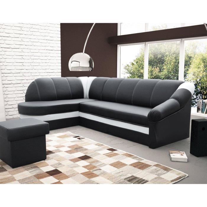 Canapé d'angle convertible 4 places avec coffre de rangement en PU ou ...