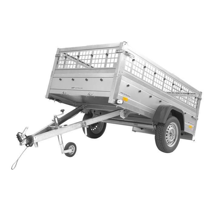 REMORQUE PLIANTE AVEC RIDELLES GRILLAGÉES ET ROUE JOCKEY - GARDEN ...