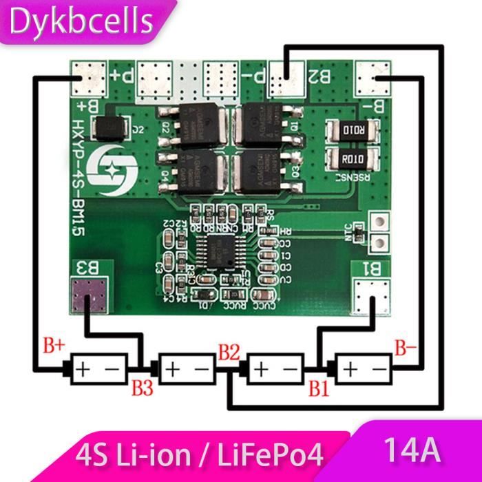 4S lifepo4 14a bms - carte de Protection pour batterie lithium Li ion ...