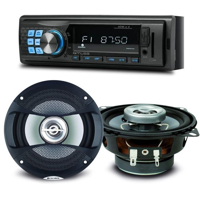 Pack sono voiture Autoradio Muse M-195 BT 160 Watts + 2 haut parleurs ...