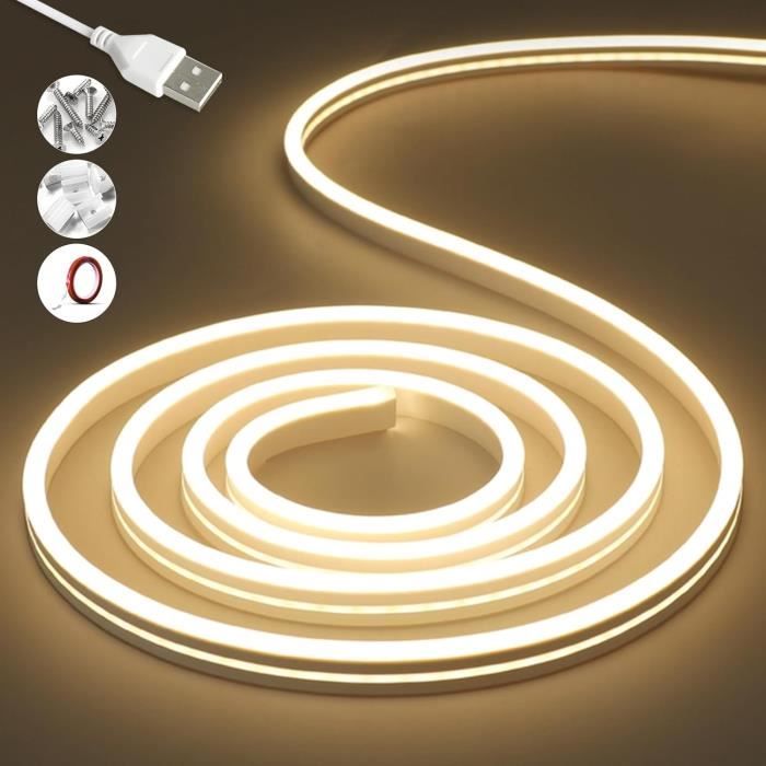 Usb Ruban Led 2M, Neon Bande Led Chambre 12V Ip65 Imperméable Lumiere ...