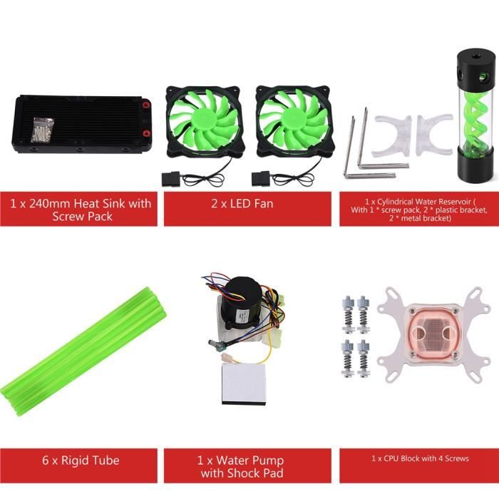 Refroidissement par ordinateur, kit de refroidissement par ordinateur ...