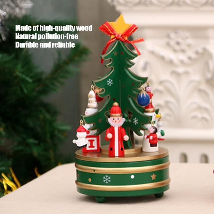Boîte à Musique de Noël en Bois Décoration de Noël Boîte Musicale ...
