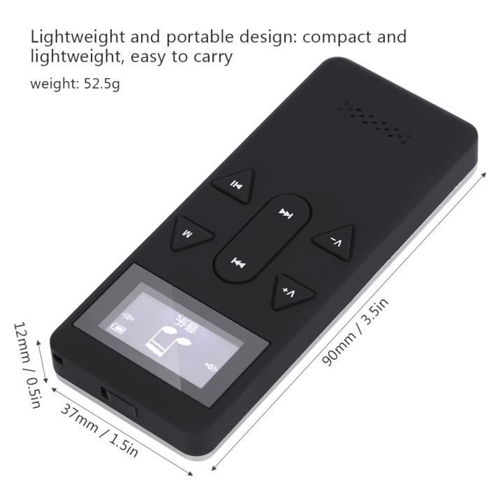 HURRISE lecteur de carte OLED Lecteur de musique MP3 avec clip Mini ...