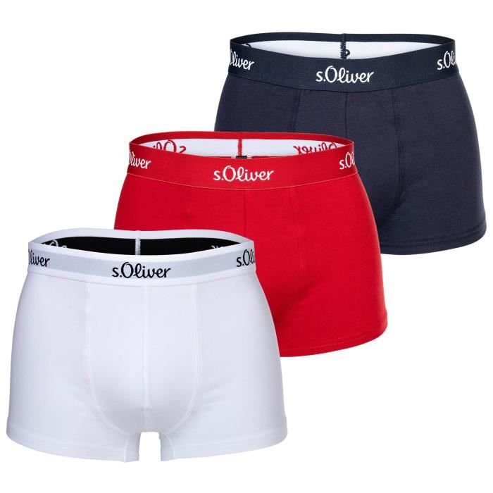 Caleçon Homme - s.Oliver - Pack de 3 - Uni - Ceinture Élastique - Coton ...