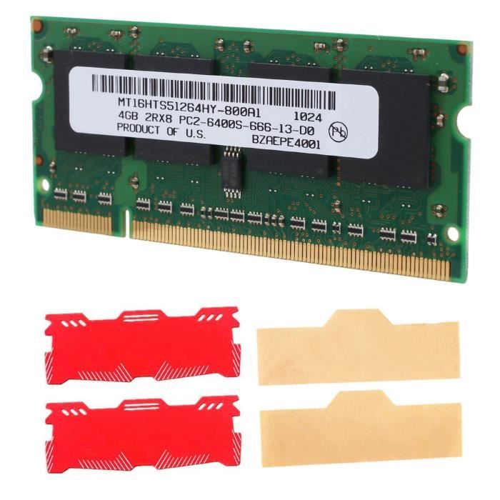 DDR2 4GB Laptop Ram+Cooling Vest 800Mhz PC2 6400 SODIMM 2RX8 200 Pins ...