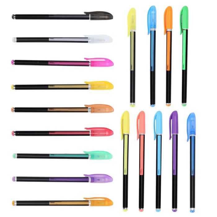 TMISHION Stylo à Colorier Stylo Gel à pointe de balle de 1mm stylo d ...