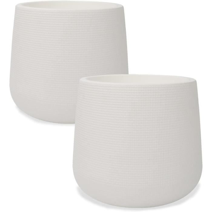 2 Pcs Pot À Plantes + Soucoupe Adaptée (23 X 26,5 X 23Cm), Pot De ...