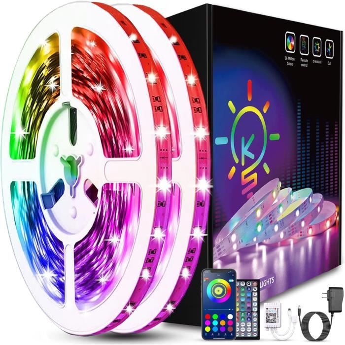 Tenmiro Ruban Led 10M, Bande Led Rgb, Led Chambre Lumineuse Flexible Multicolore Avec ...