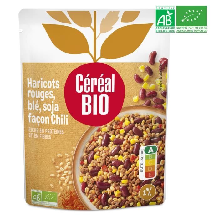 CEREAL BIO Haricots rouges cuisinés au blé et soja façon Chili Bio ...