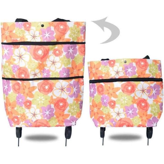 Dianshaoa Sac À Provisions Pliant avec des Roues Chariot De Course ...