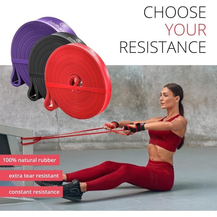 Elastique Musculation Traction Fitness + Guide Exercices, Assist Barre ...