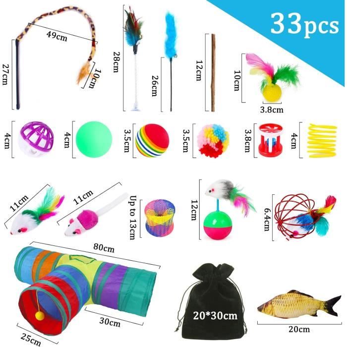 Jouets Chat,33Pcs Jouet Pour Chat,Jouets Pour Chats Interactif Jeux ...