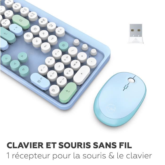 Ensemble clavier souris - MOBILITY LAB - Pure color - Sans fil - Pavé ...