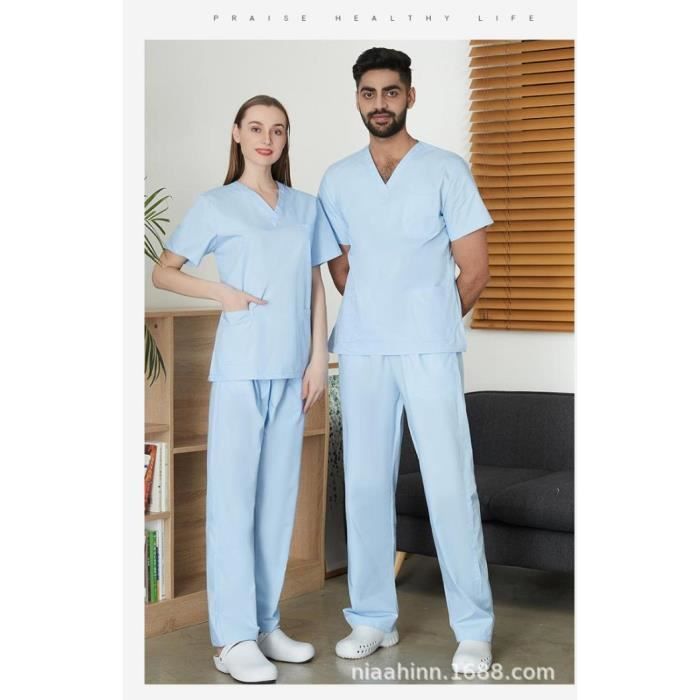 BLOUSE PROFESSIONNELLE Tshirt + Pantalon Uniforme d'infirmière Travail ...