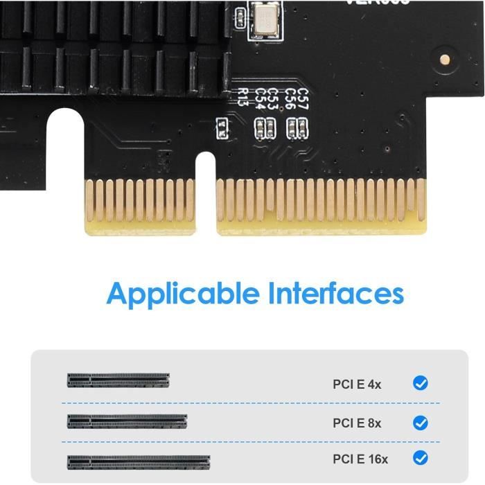 Pcie 1 À 4 Ports Pci-Express, Carte De Montage 4X Slots, Carte ...