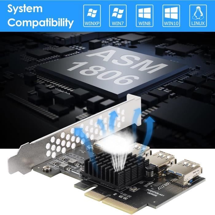 Pcie 1 À 4 Ports Pci-Express, Carte De Montage 4X Slots, Carte ...