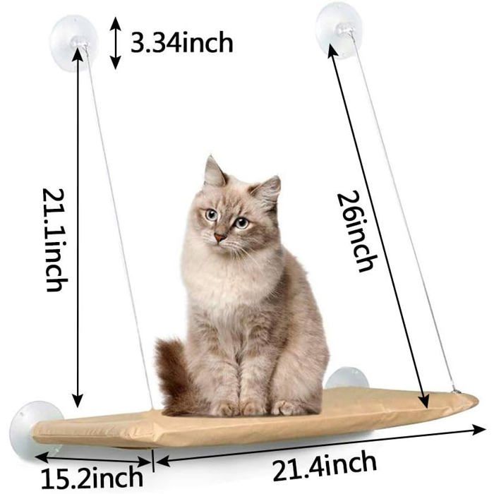 Hamac de chat monté sur fenêtre-Hamac de chat à ventouse pour perche ...