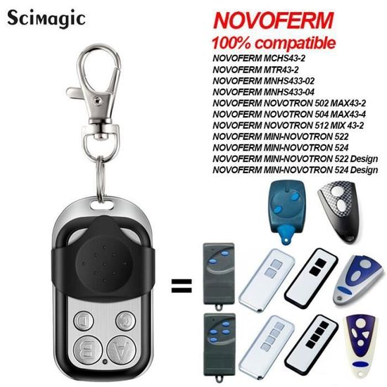 NOVOFERM 502 MAX43-2,504 MAX43-4 clone porte de garage télécommande 433 ...