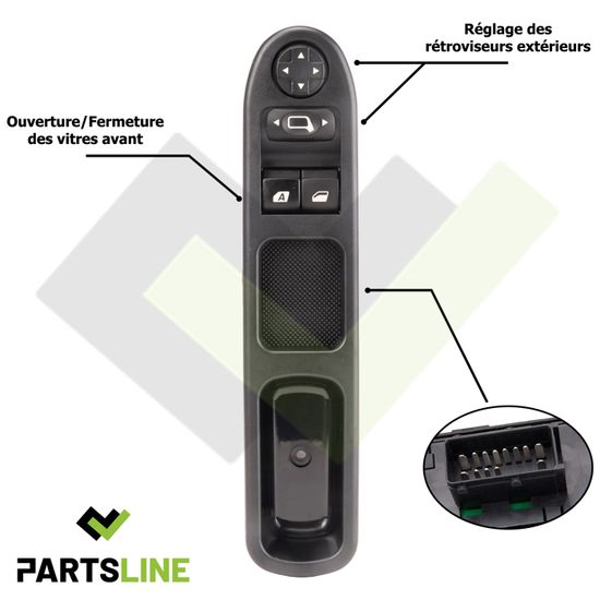 Bouton de Lève Vitre Commande de Rétroviseurs Électriques Avant Gauche compatible avec C3 ...